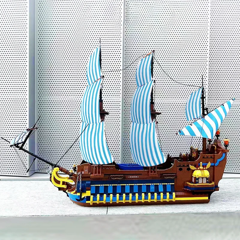 Ideas Series Blue Sail Pirate Ship Building Blocks Medieval Knight ...