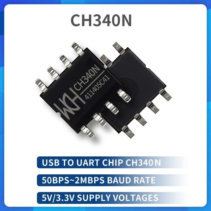 CH340N USB to UART chip Integrated clock 2Mbps baud rate provides TNOW ...