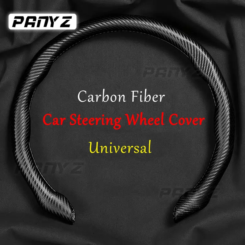 Car steering wheel sleeve, half wrapped carbon fiber pattern, all ...