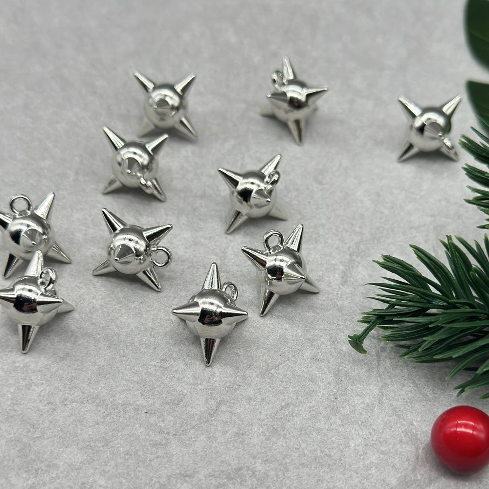 10pcs 15mm*15mm Gothic 3D Spiky Ball Pendant DIY Jewelry Finding Spike ...