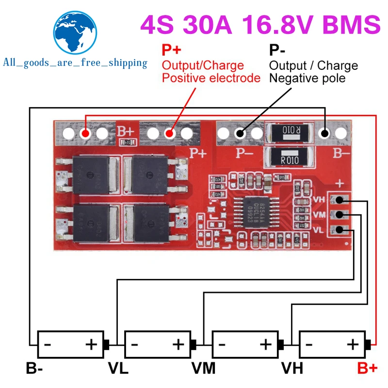 TZT-Smart-Electronics-4S-30A-High-Current-Li-ion-Lithium-Battery-18650 ...