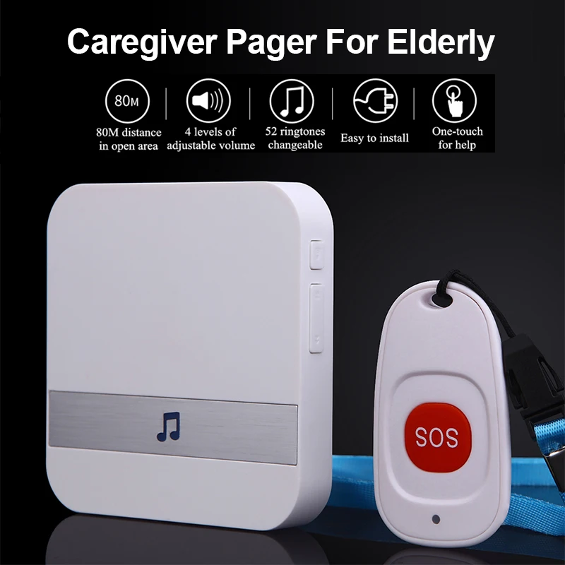 EZHEN-Smart-Home-Wireless-Caregiver-Pager-For-Elderly-and-Children-SOS ...