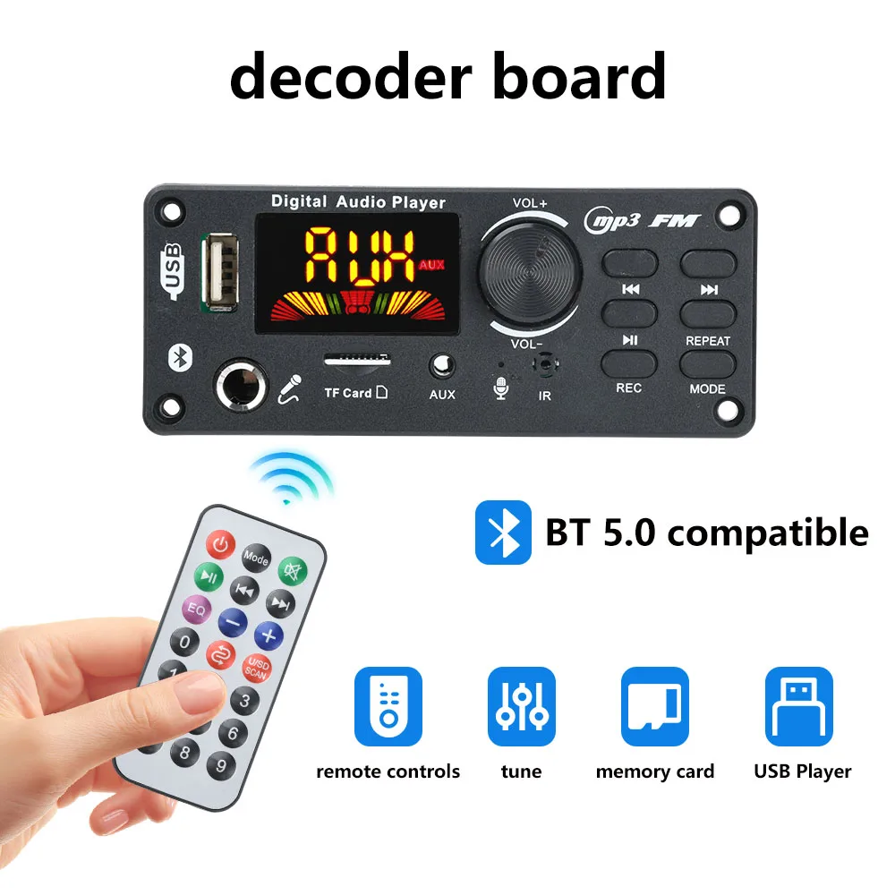 DC 5-12V MP3 Audio Decoder Module Bluetooth 5.0 Lossless Amplifier ...