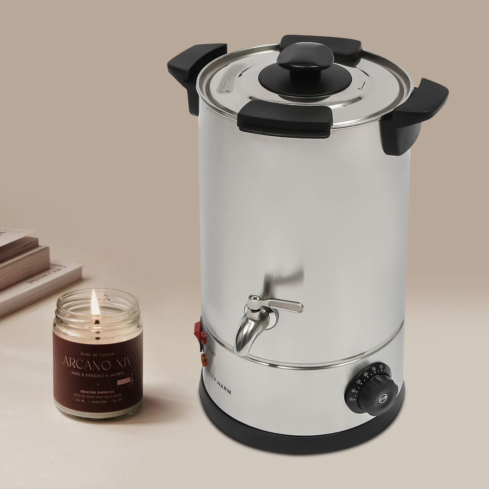 10.5 Quart Candle Melter Melt Wax Canister with Nozzle and Temperature ...