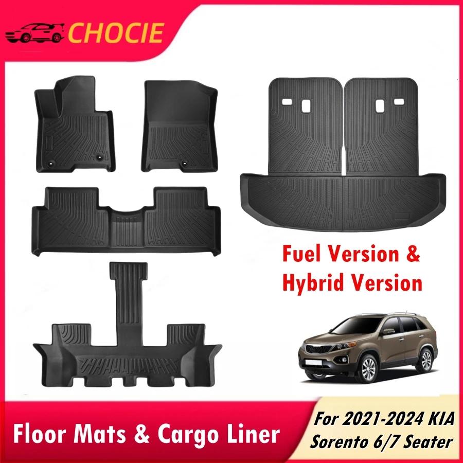 Floor Mats For 2021-2024 KIA Sorento 6/7 Seater Cargo Liner with ...