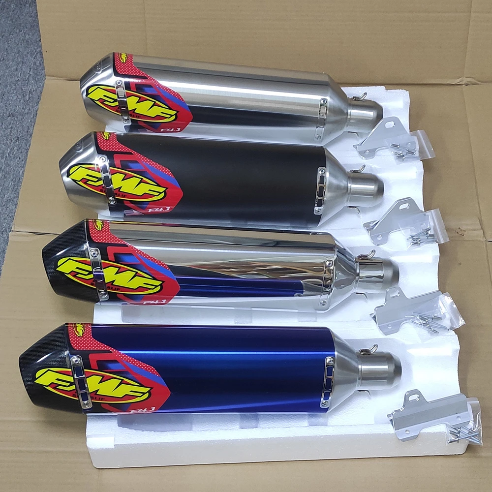 Length 470mm Inlet 51mm Motorcycle Exhaust Pipe FMF 4T Mufflers with ...