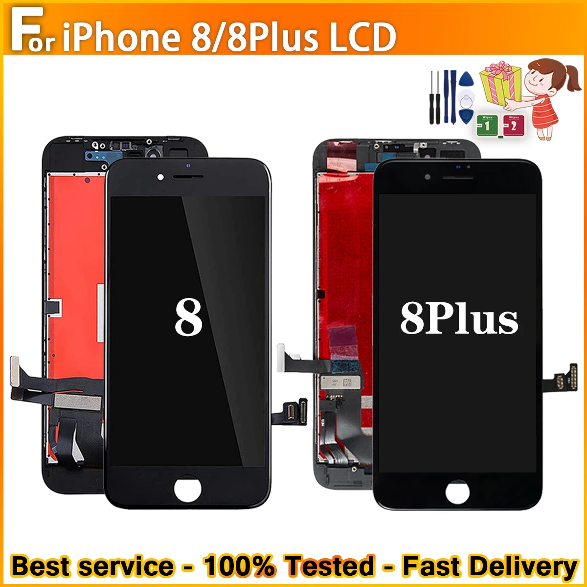 AAA+ For iPhone 8 /8plus LCD Display With Touch Screen Sensor Panel ...