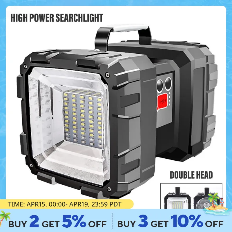 Camping-High-Power-Led-Flashlights-Rechargeable-Spotlights-Searchlight-Double-Head-With-Powerful ...
