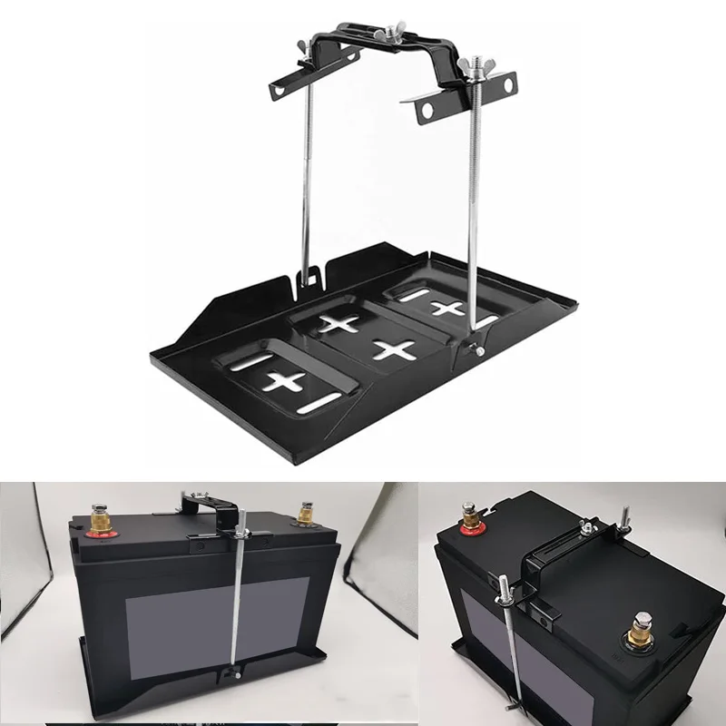 Battery Tray Clamp Universal Metal Storage Battery Holder Tray Mount ...