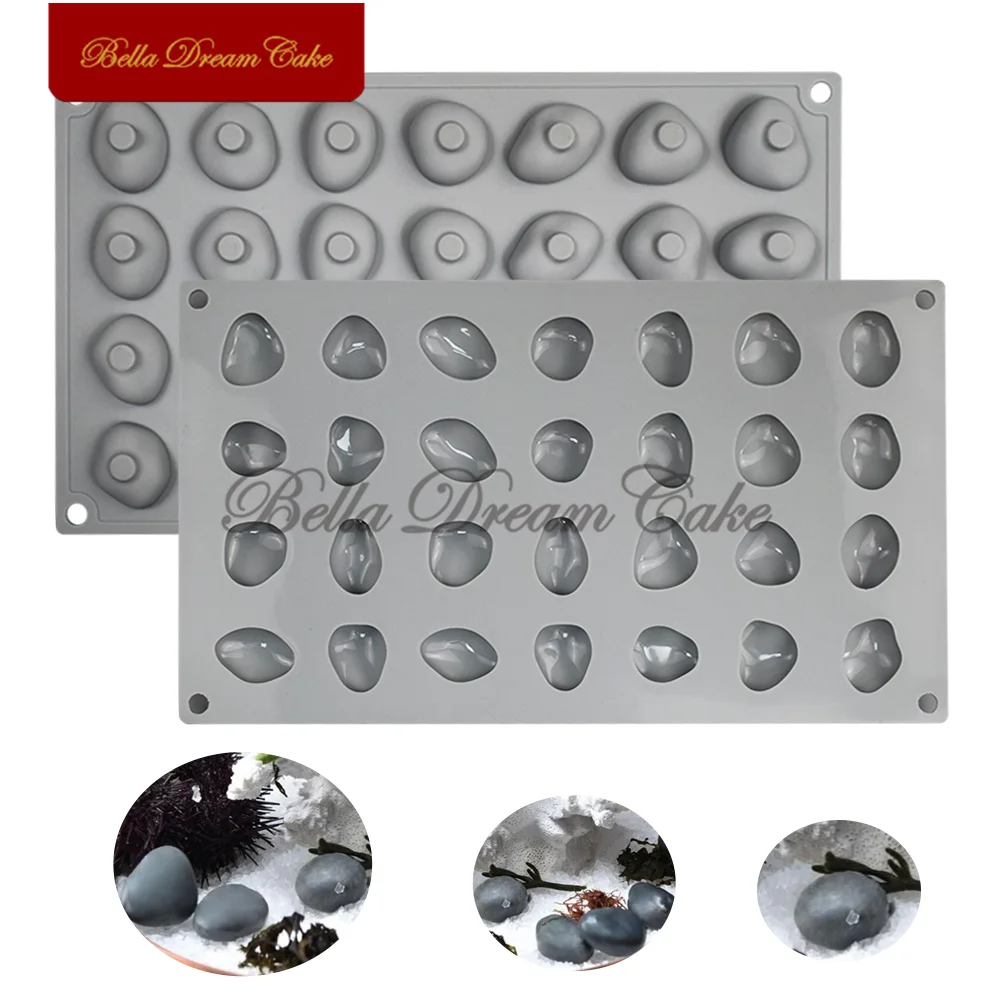 28-Cavity-Small-Cobblestone-Design-Chocolate-Silicone-Mold-3D-Pebble-Mousse-Mould-DIY-Clay-Model ...