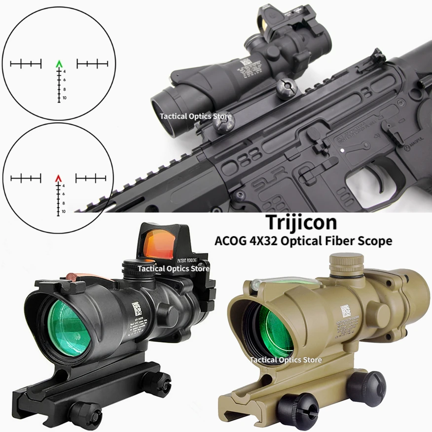 Trijicon-ACOG-4X32-Mira-com-Fibra-ptica-Real-RMR-Vermelho-Verde-Dot ...