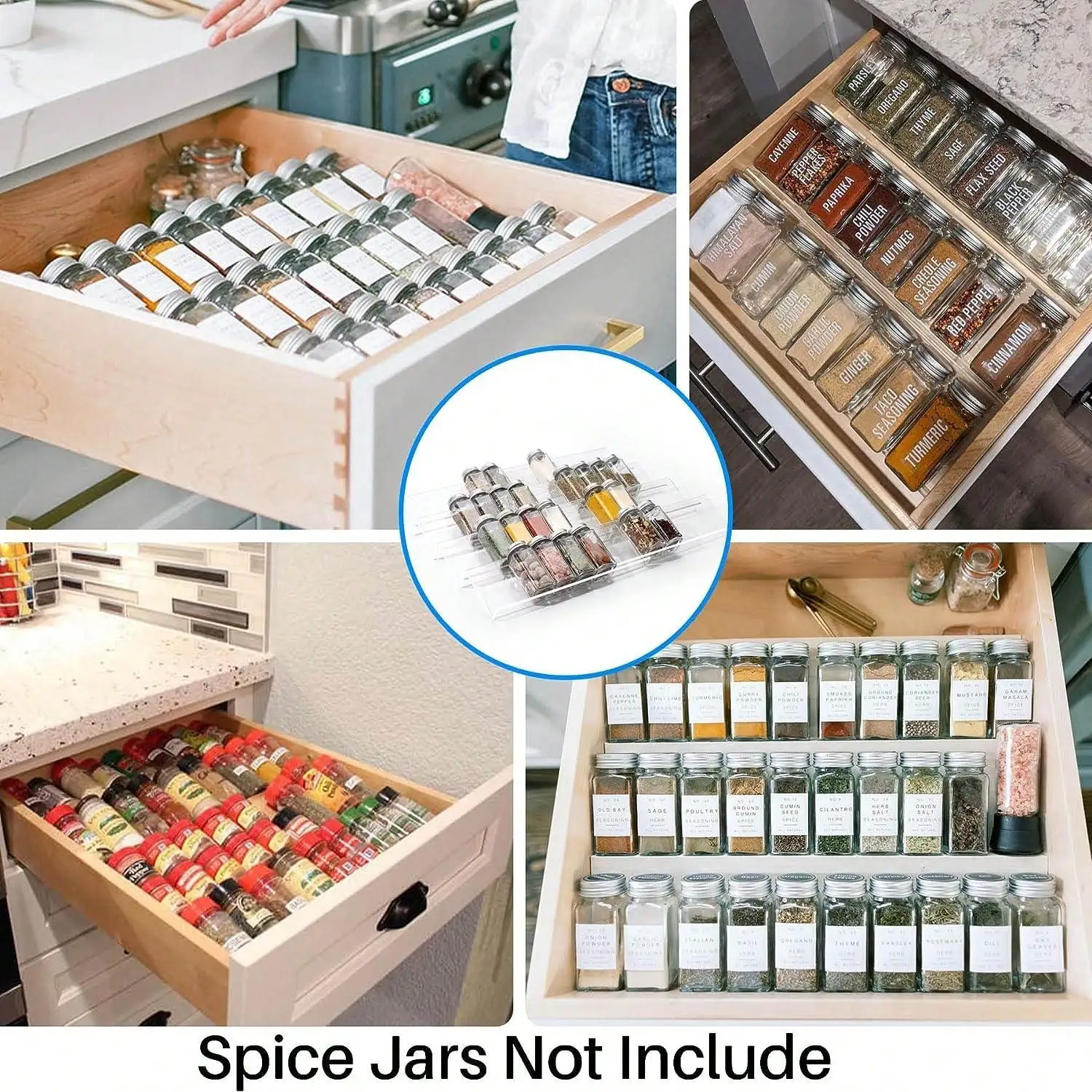 Adjustable Acrylic Spice Drawer Organizer – Kitchen Staples Plus