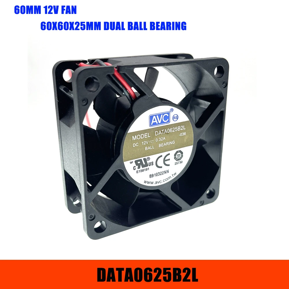 60mm-12V-Cooling-Fan-for-AVC-DATA0625B2L-Dual-Ball-Bearing-12000RPM ...