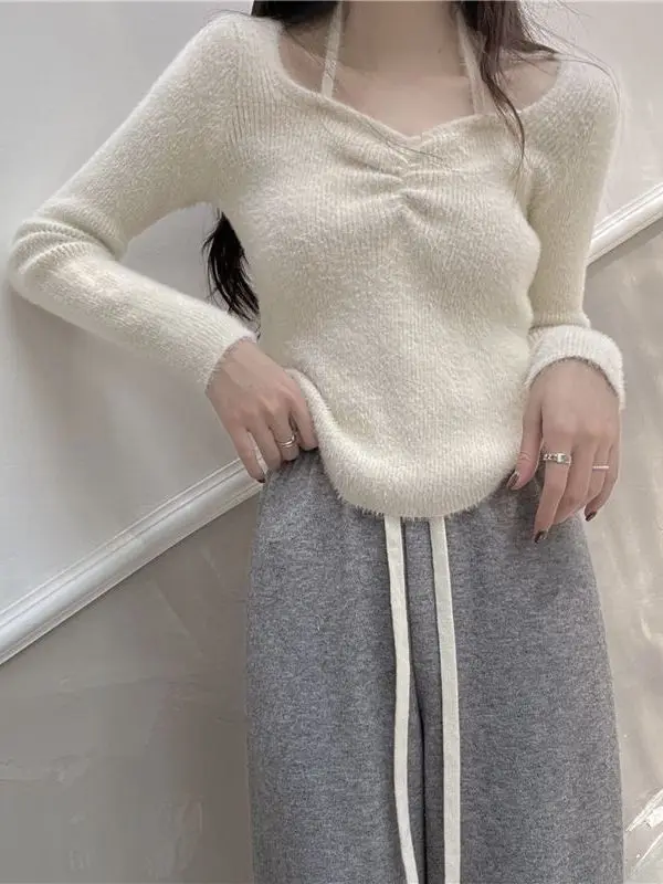 Soft Knitted irt Women's Initial Romance Hanging Ne Tie Dye Inner Wear ...