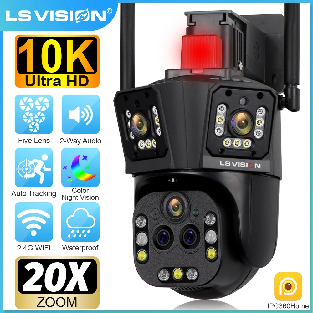 LS-VISION-10K-20MP-Five-Lens-20X-Zoom-WiFi-IP-Camera-Three-Screen-Auto ...