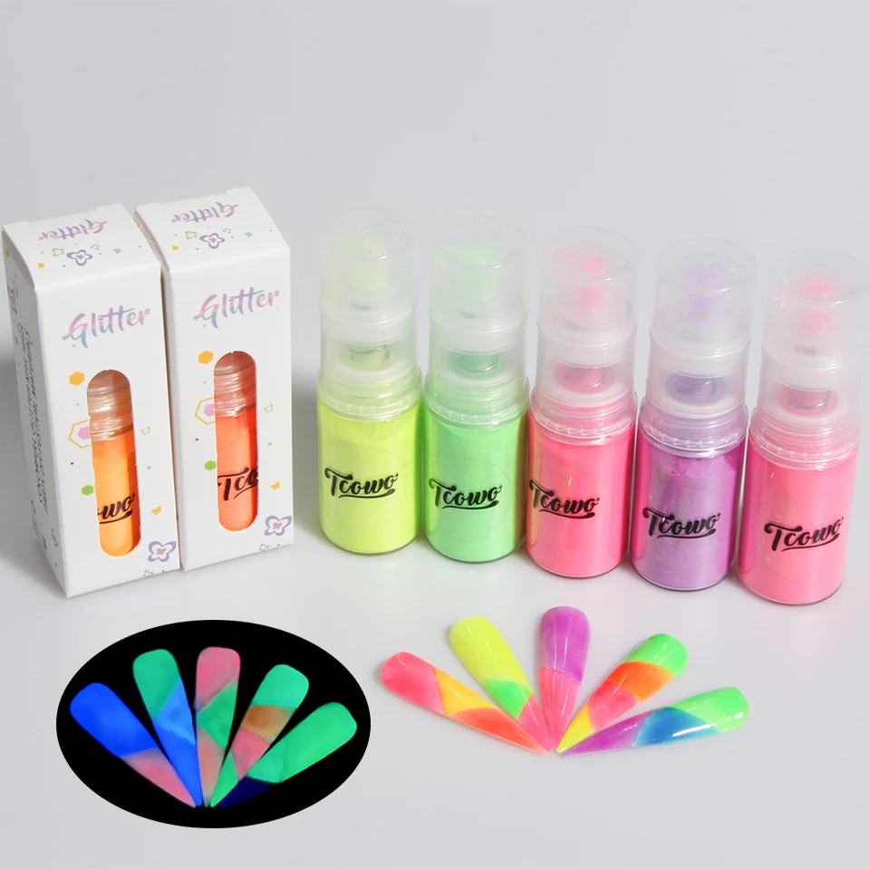 Polvo-de-pigmento-luminiscente-fluorescente-para-manicura-brillo ...