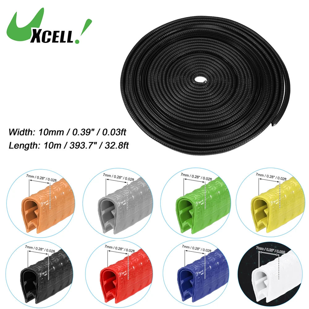 UXCELL 5M 10M Car Door Edge Guard U Shape Rubber Edge Trim Seal Strip ...