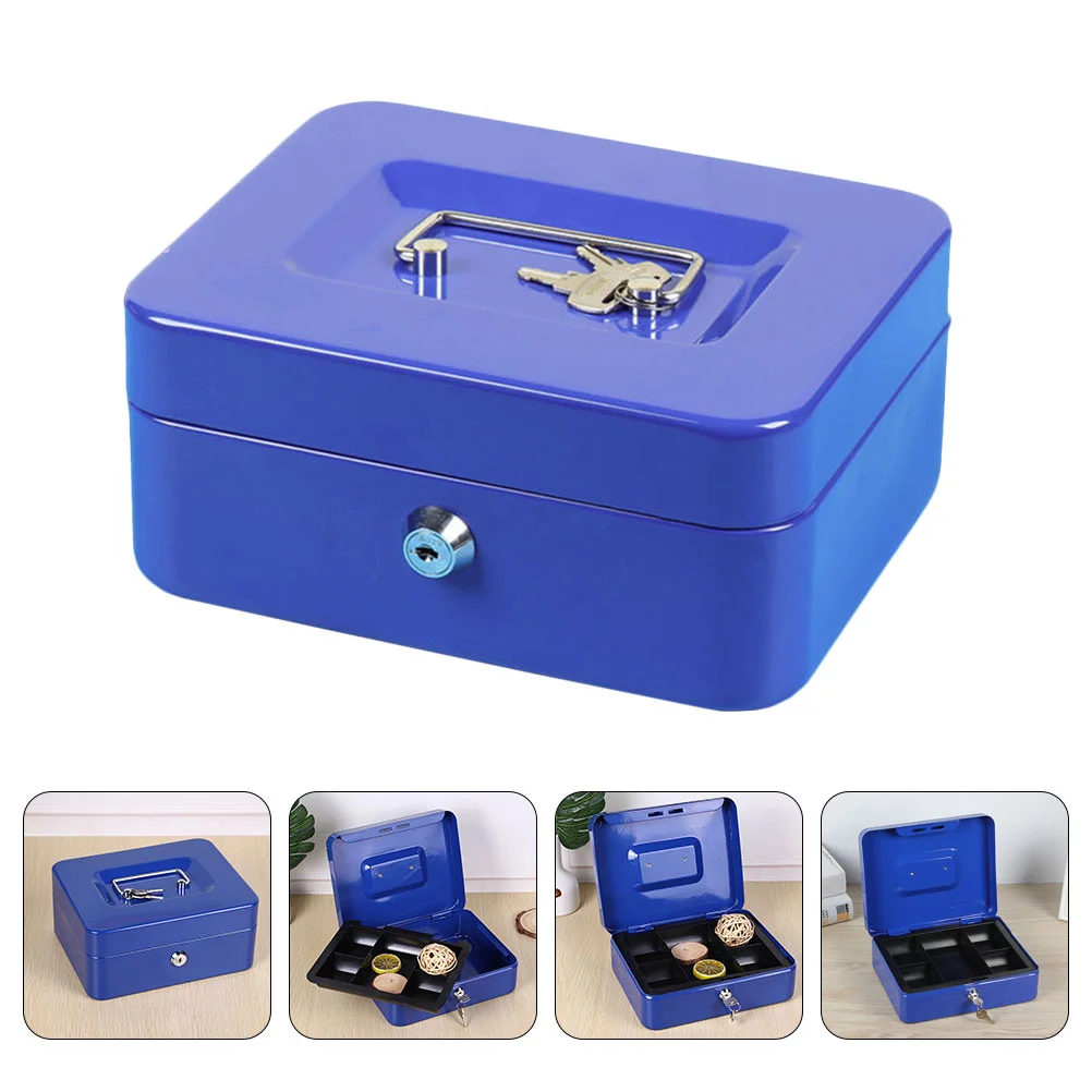 Locking Stash Box Portable Safe Box Vintage Tray Fireproof Lock Box ...