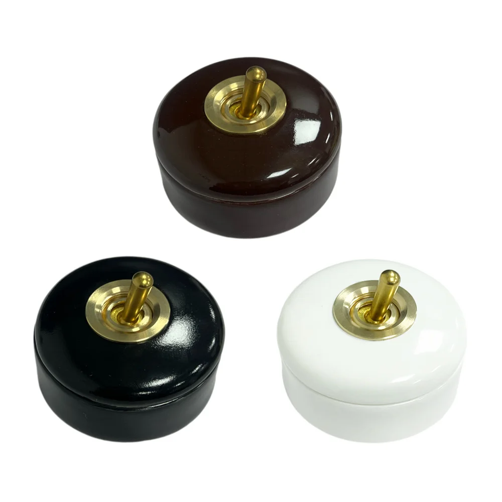 High-Quality-Brass-Switch-Wall-Switch-Vintage-Retro-Toggle-Switch-Ceram ...