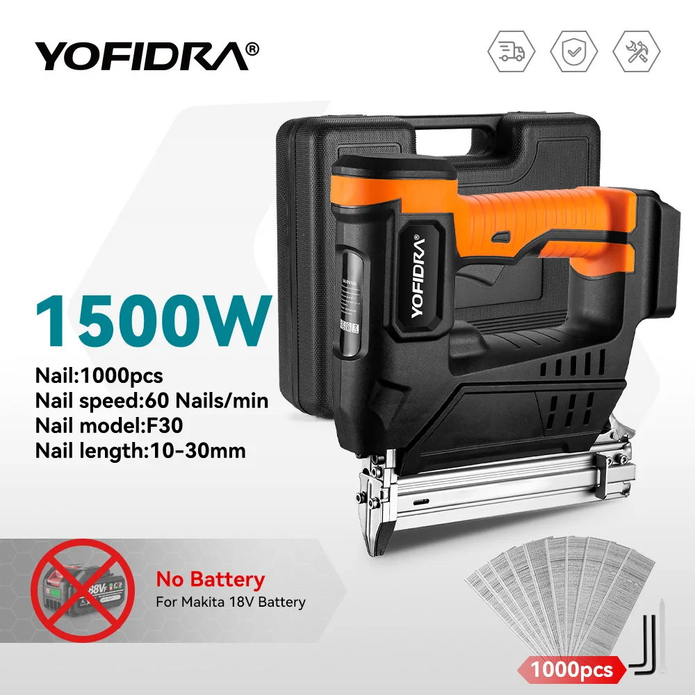 YOFIDRA-1500W-Cordless-Electric-Nail-Gun-Nailer-Tacker-Furniture-Staple ...