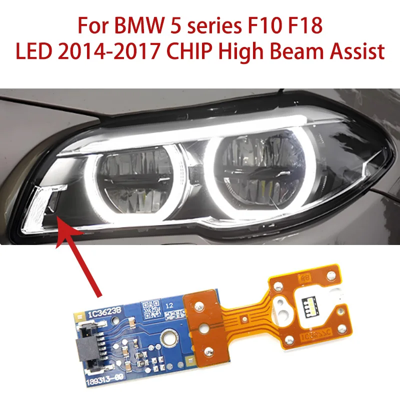 BMW 5 시리즈 F10 F18 2014-2017용 하이빔 방향지시등 보조 LED 엔젤아이 칩 63117352477 ...