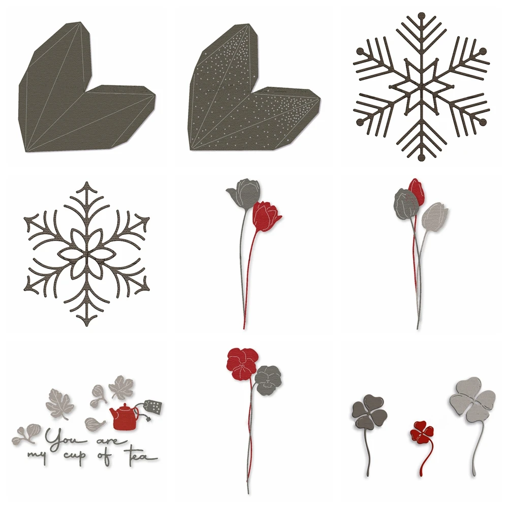 3D-Folding-StarsCutting-Dies-Clover-Flower-Metal-Die-Cuts-For-DIY ...