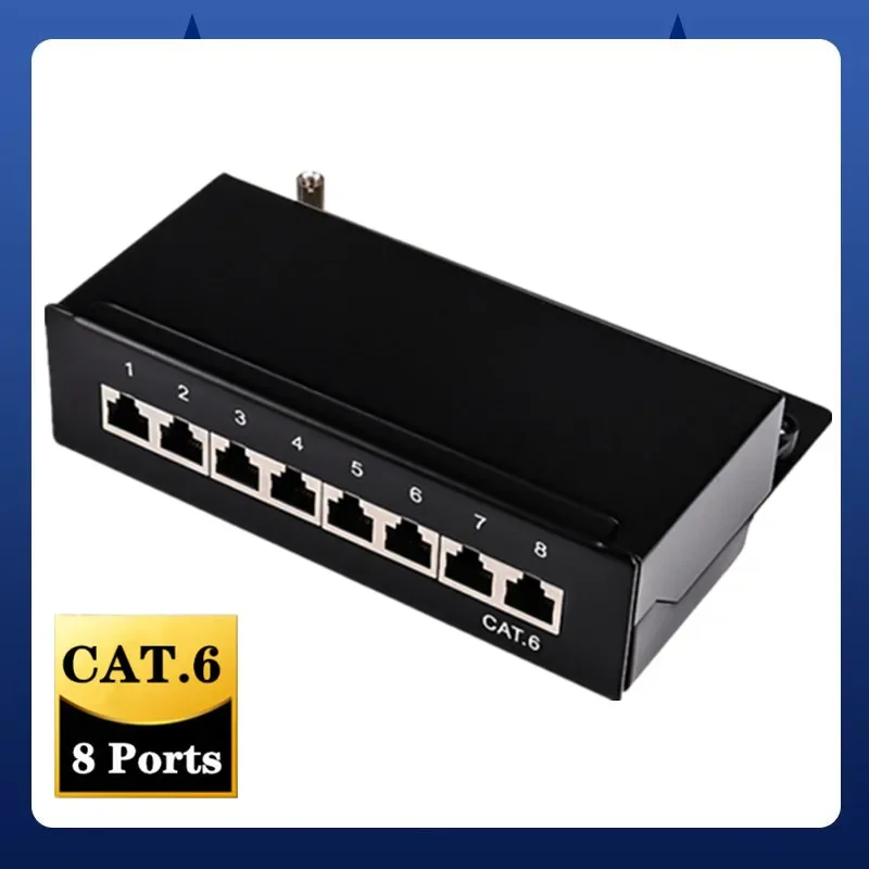8-Port-Cat6-Cat6A-Wall-Mounted-Patch-Panel-Networking-Shielded-RJ45 ...