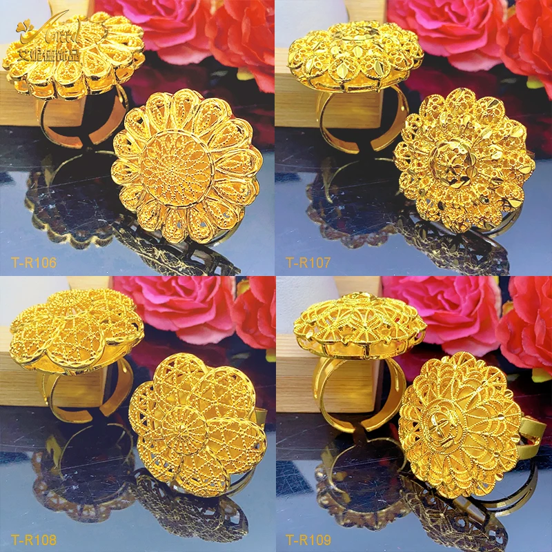ANIID-Dubai-Luxury-Jewelry-Flowers-Gold-Color-Copper-Rings-For-African ...