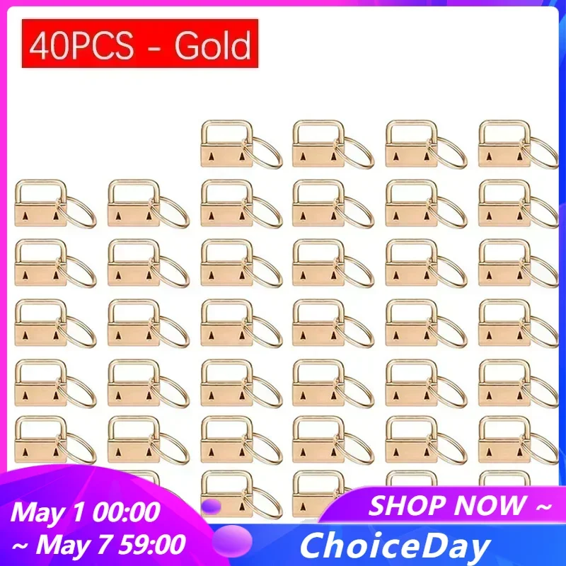 40PCS-Set-Webbing-Tail-Clip-Key-Fob-25mm-keychain-Split-Ring-For-Wrist ...