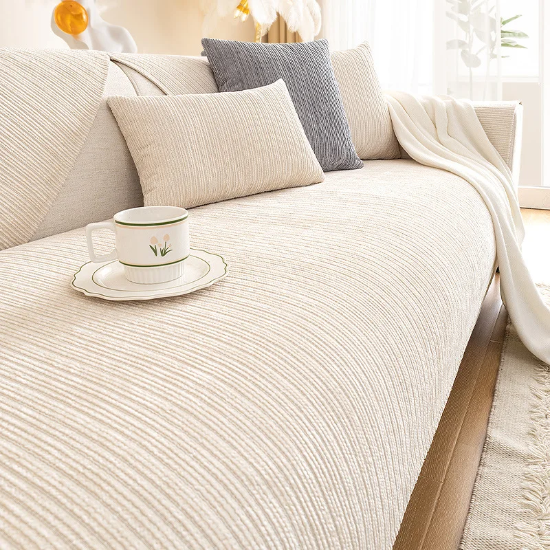 Chenille macio acolchoado sofá capa, toalha universal, anti-derrapante, secionais L-Shaped sofá ...