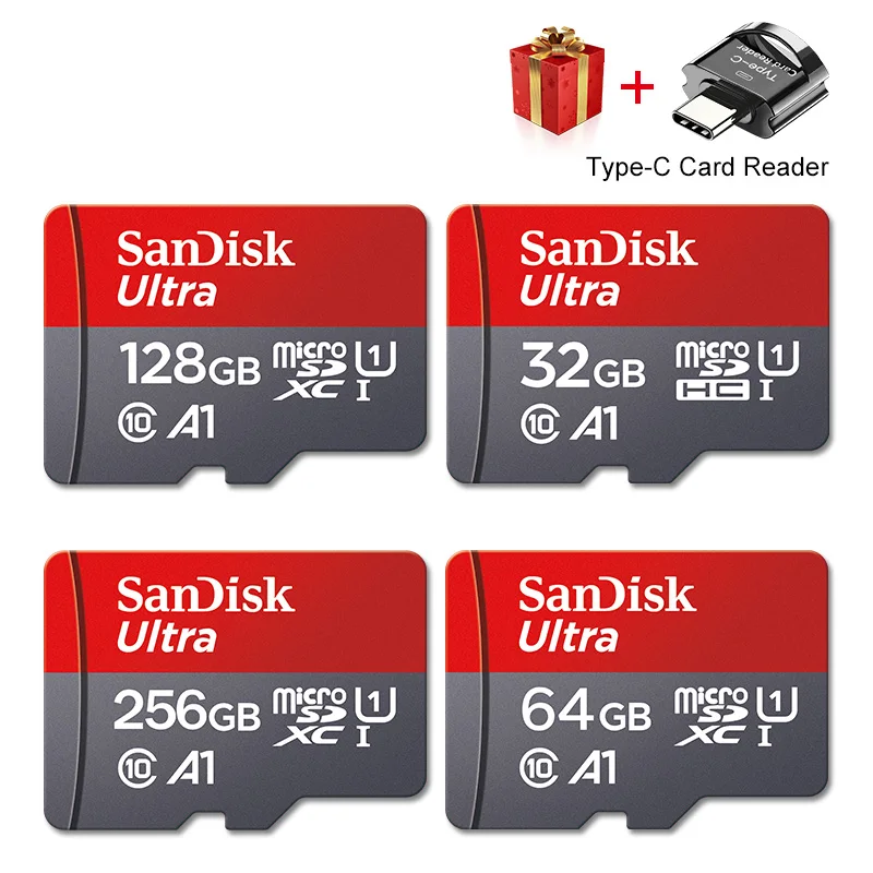 SanDisk Memory Card 128GB 64GB 256GB 100MB/S Micro sd card UHS-1 ...