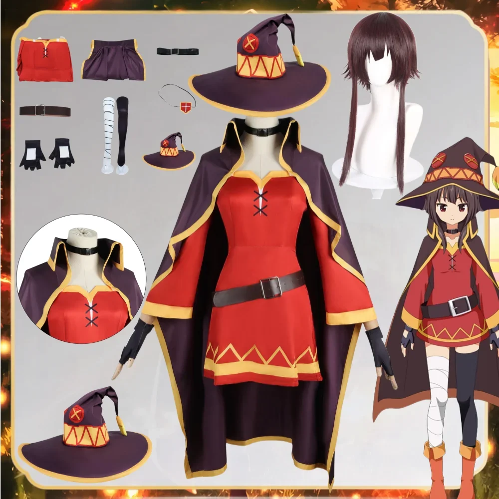 Megumin-disfraz-de-Cosplay-de-Anime-para-mujer-vestido-de-hechicera ...