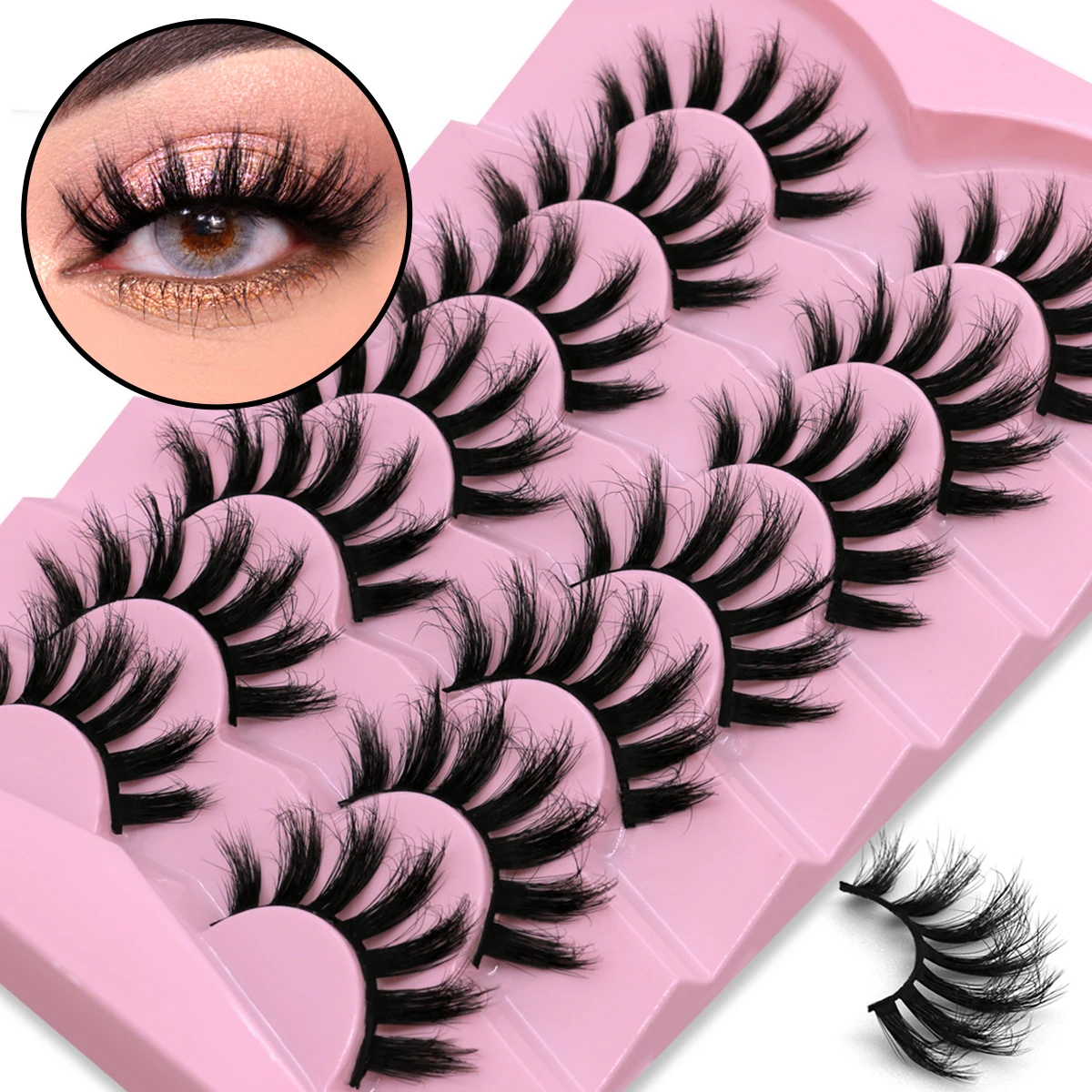 GROINNEYA-Faux-Mink-Eyelashes-3D-Natural-False-Lashes-Fluffy-Soft-Cross ...
