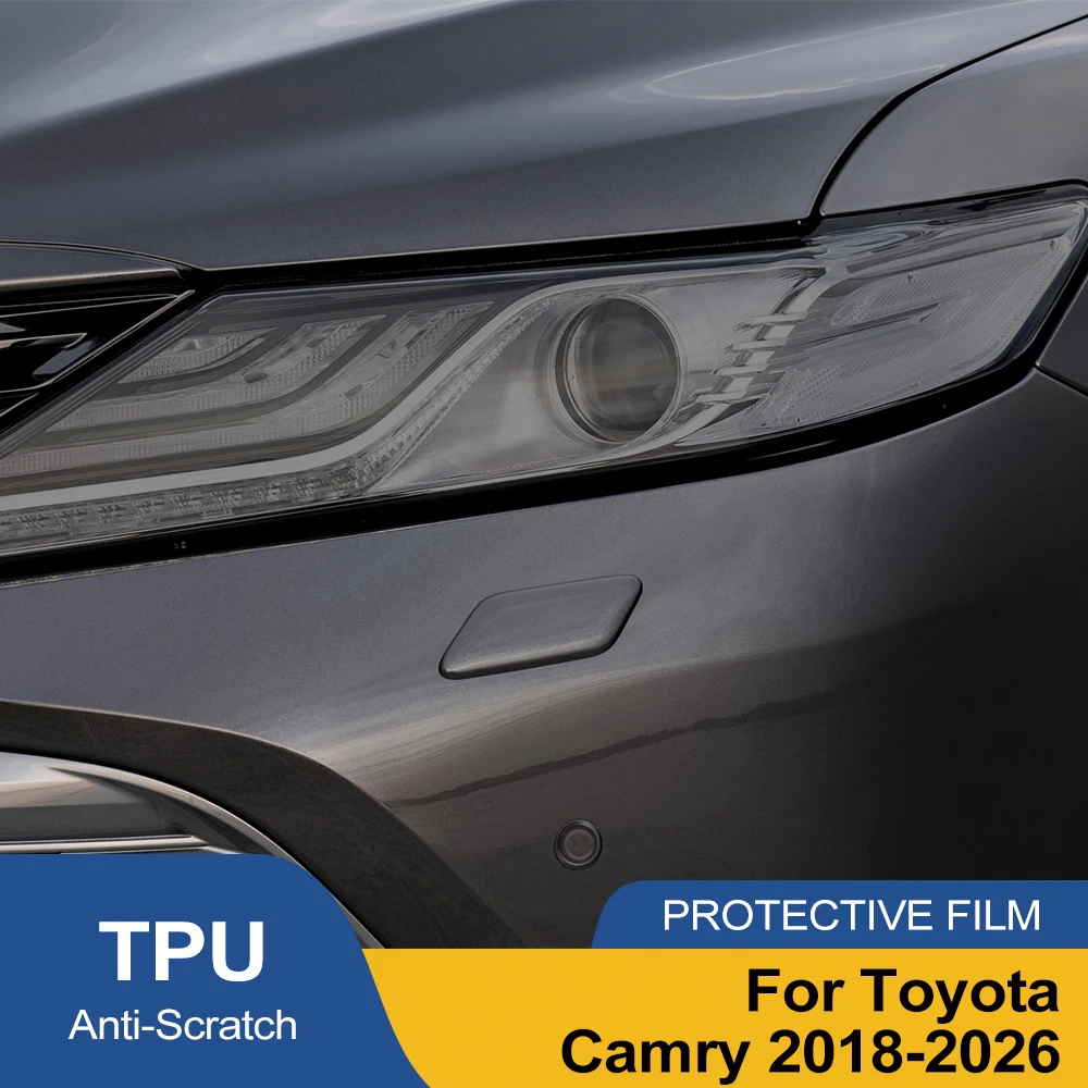 Smoke Black Pre Cut Car Headlight Protective Film For Toyota Camry XV80 ...
