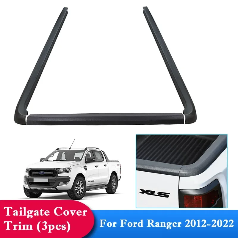 3Pcs-Tailgate-Trim-Cover-Rear-Strip-For-Ford-Ranger-2012-2022-Wildtrak ...