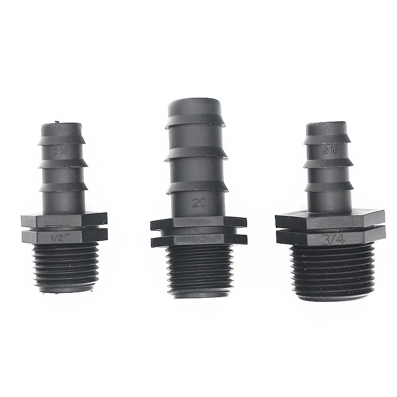 20pcs-Dn16-Dn20-x-1-2-3-4-Male-Thread-Connectors-Barb-Adaptor-Poly-Hose ...