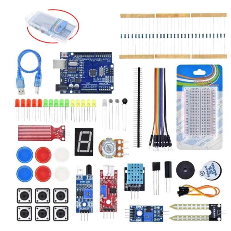 Kit-B-sico-de-inicio-para-Arduino-Uno-juego-de-bricolaje-R3-placa-de ...