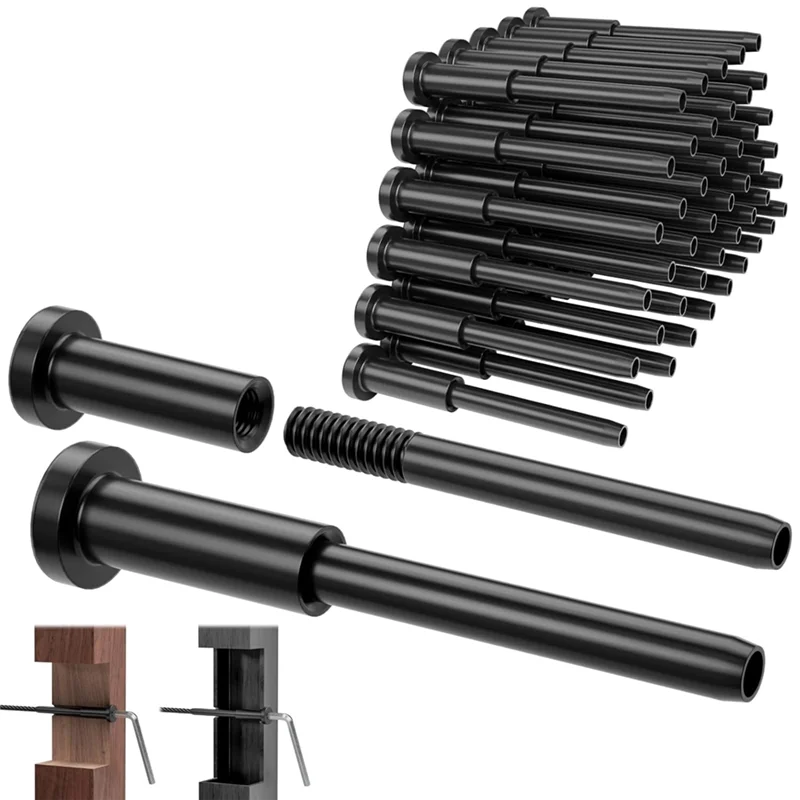 BAAJ-Invisible Receiver Swage Stud Ends-Cable Railing Kit(Black)- 40 ...