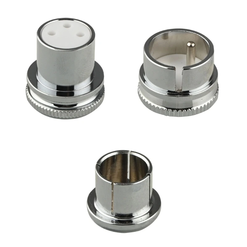 3 Pieces/set Gold Plated / Rhodium plated RCA 3Pin XLR Balanced Plug ...