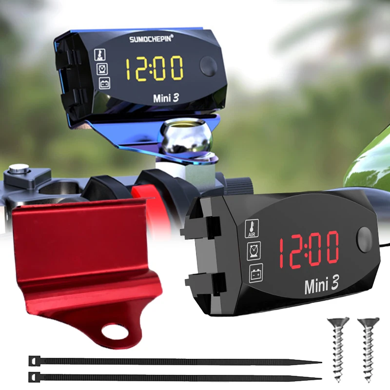 Universal-3-In-1-Motorcycle-Electronic-Clock-LED-Digital-Display ...