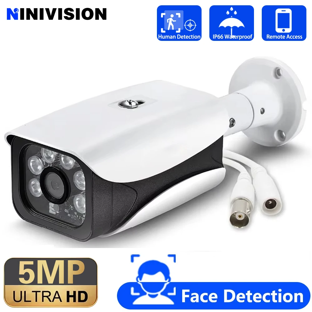 Infrared Night Vision 24/7 CCTV Camera 5MP AHD Face Detection Outdoor ...