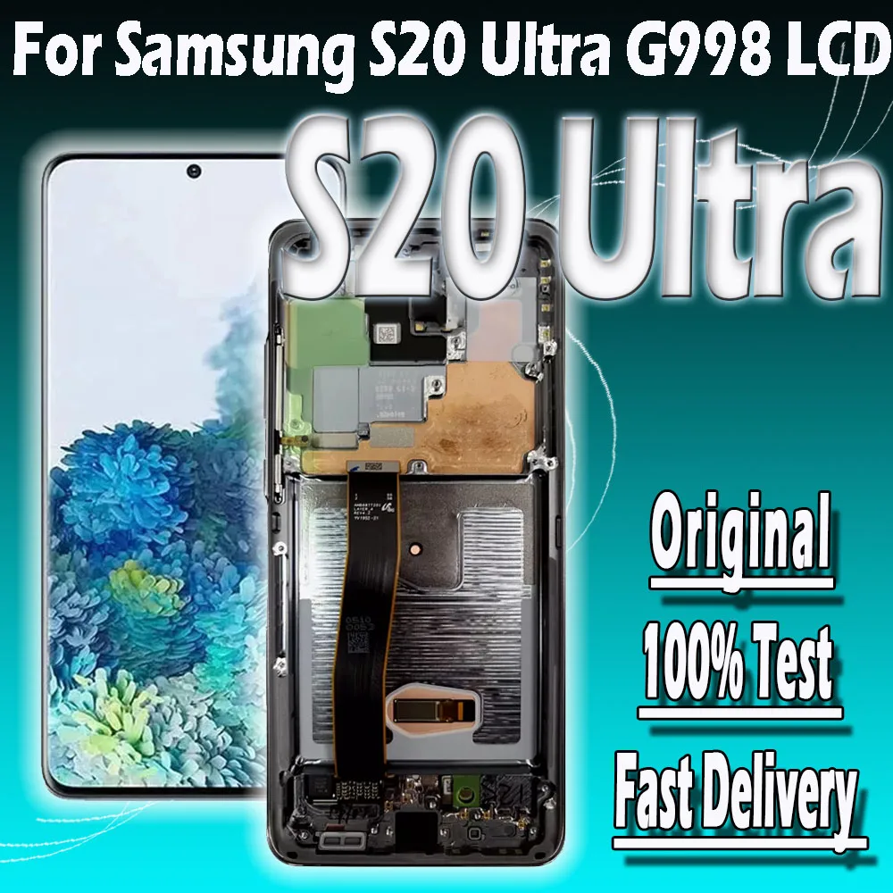 Para samsung galaxy s20 ultra lcd g988 g988f g988b/ds com quadro de ...