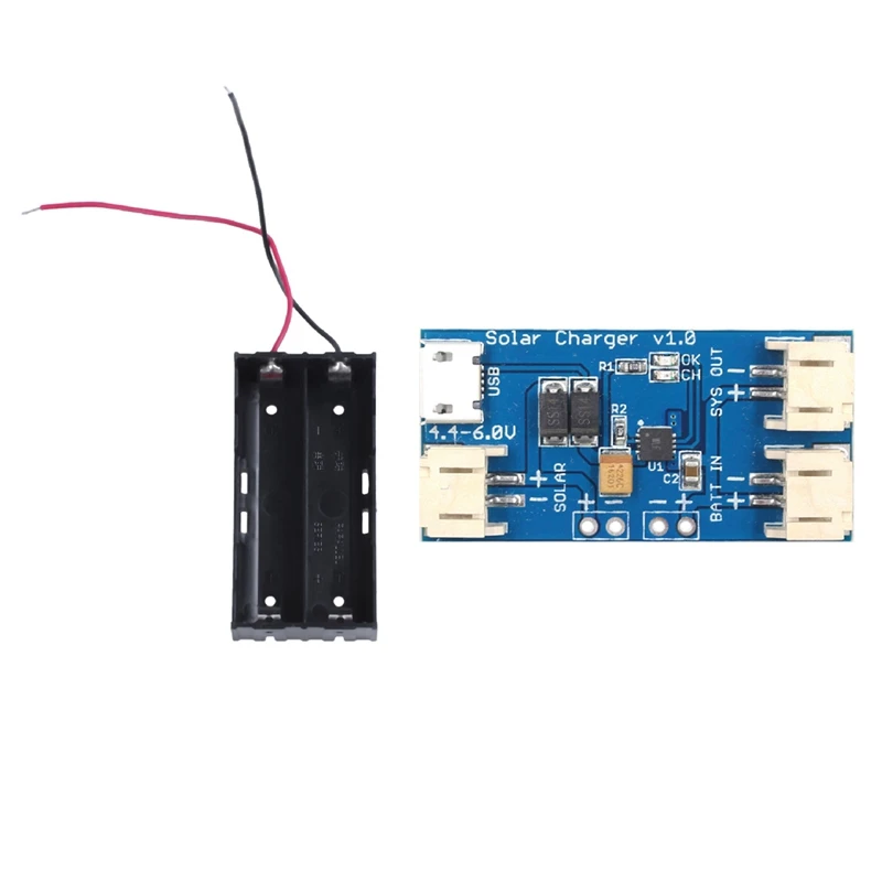 Plastic-2-X-3-7-V-18650-Battery-Holder-With-Mini-Solar-Lipo-Charger ...