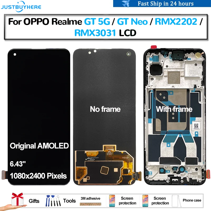 Original Amoled For Oppo Realme Gt 5g Gt Neo Rmx2202 Rmx3031 Pantalla Lcd Display Touch Panel ...