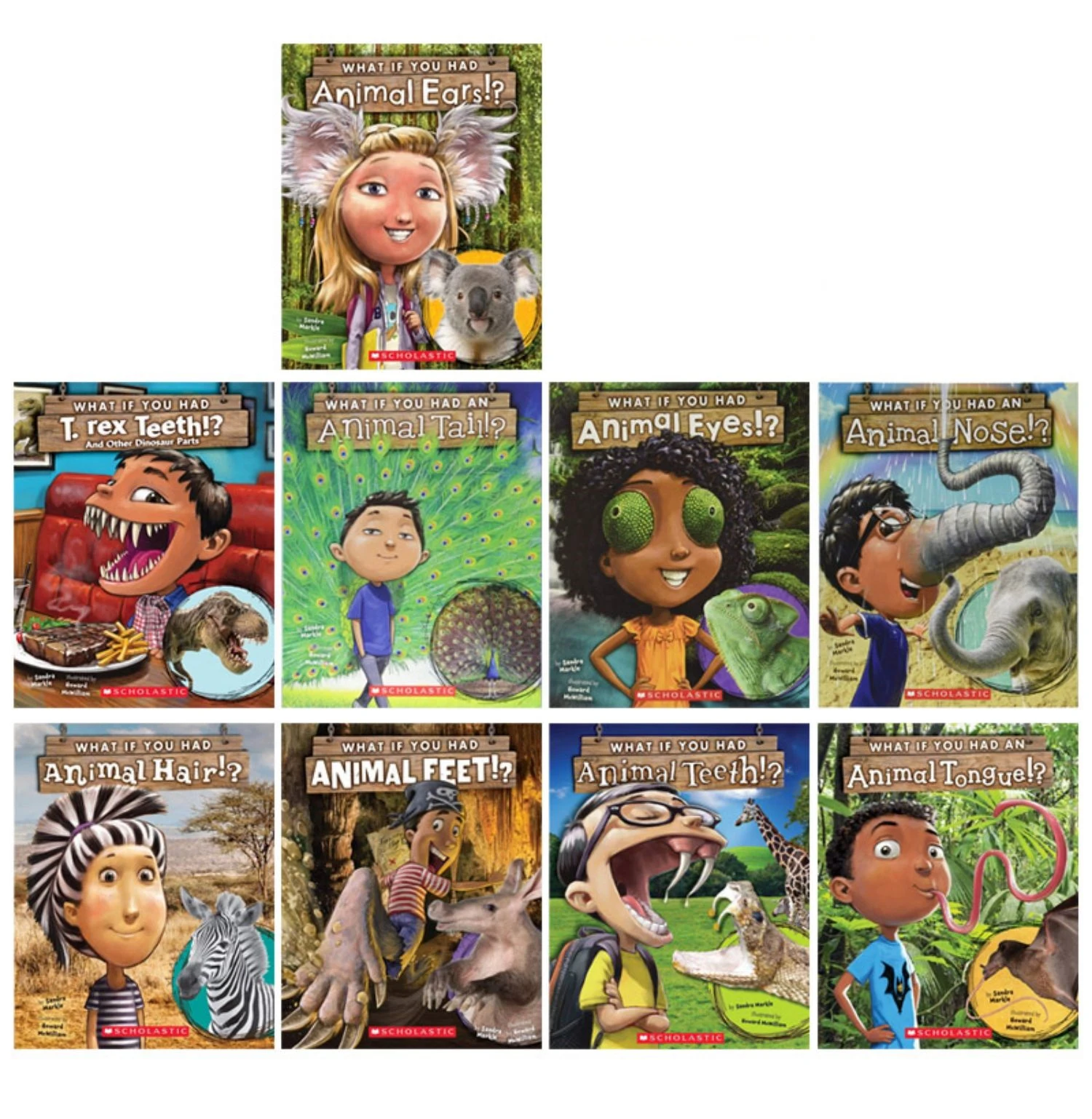 9 Books/Set What If You Had Animal Ears/Teeth/Hair/Feet/Eyes/Nose/Tail ...
