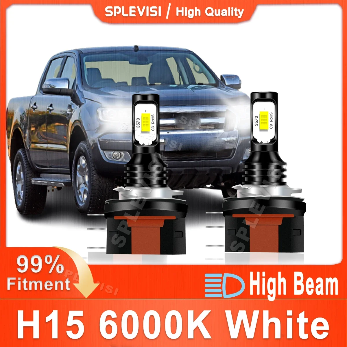 H15-LED-Car-Light-High-Beam-For-Ford-Ranger-MK3-Focus-MK3-2015-2016 ...