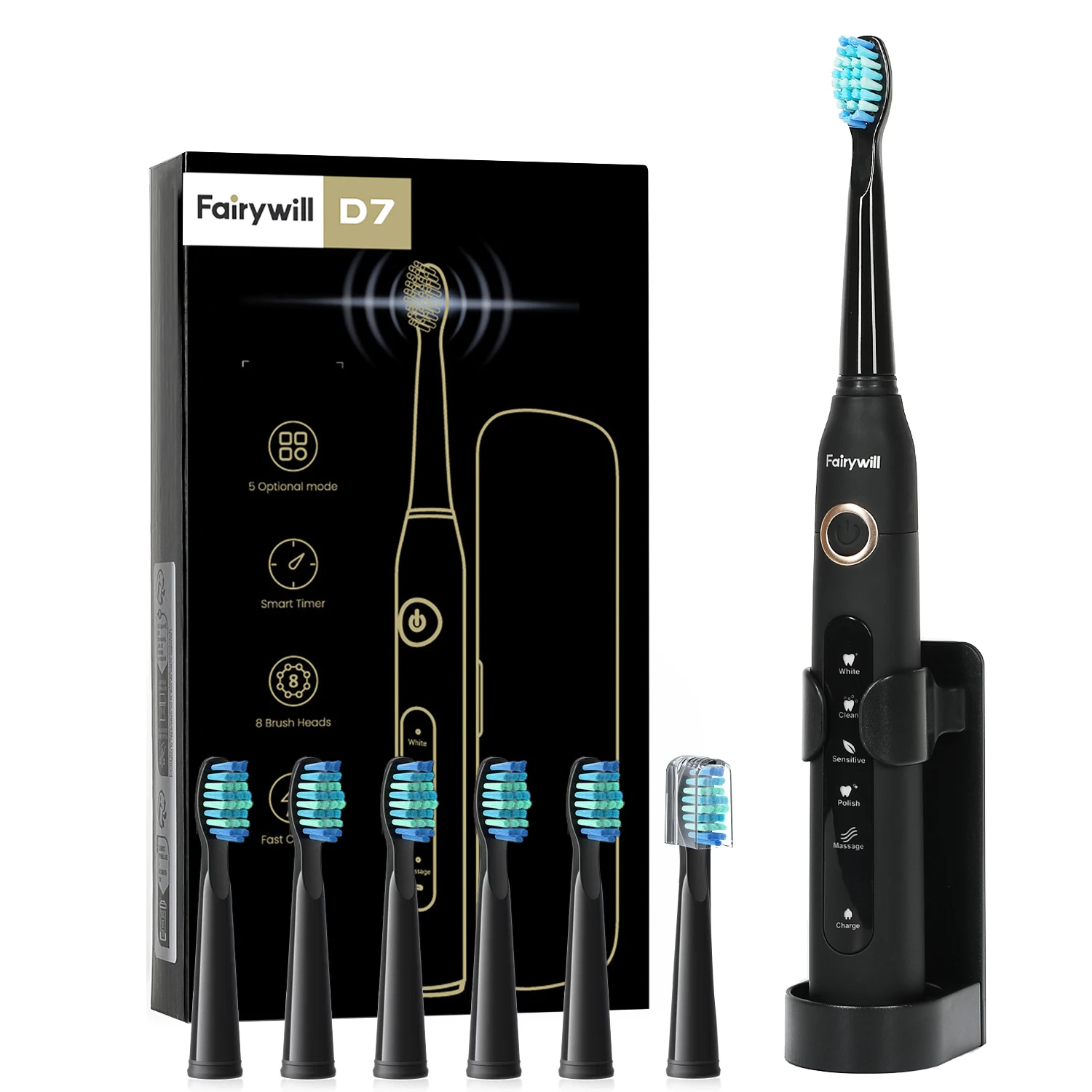 Fairywill-Electric-Sonic-Toothbrush-USB-Charge-FW-507-Rechargeable ...