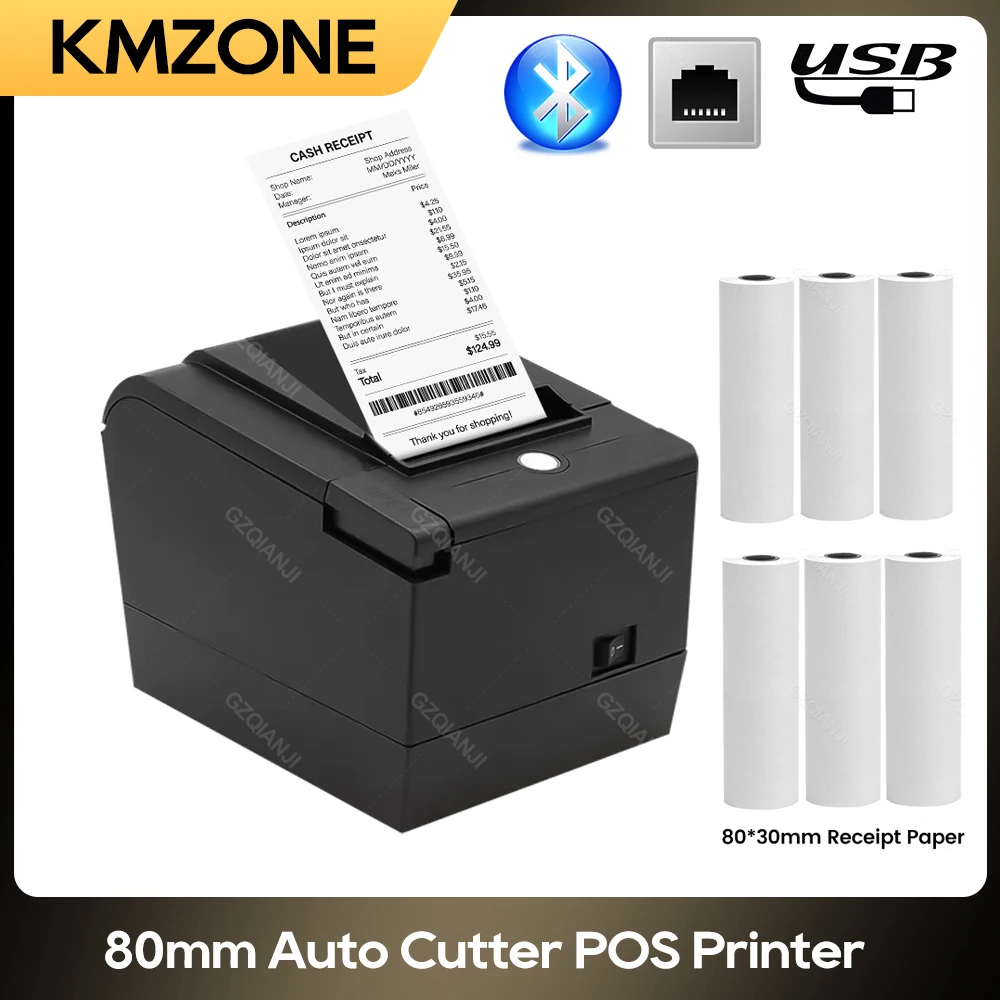 3inch Thermal Printer 80mm Receipt Bill POS Printer USB Lan Port ...
