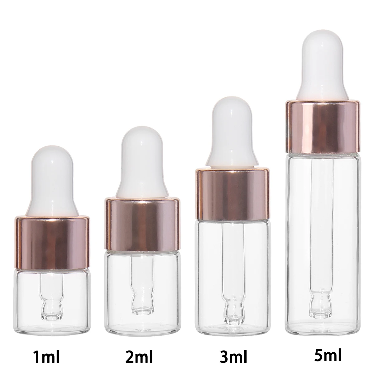 20/50/100pcs 1ml/2ml/3ml/5ml Transparent mini Glass Dropper Bottle with ...