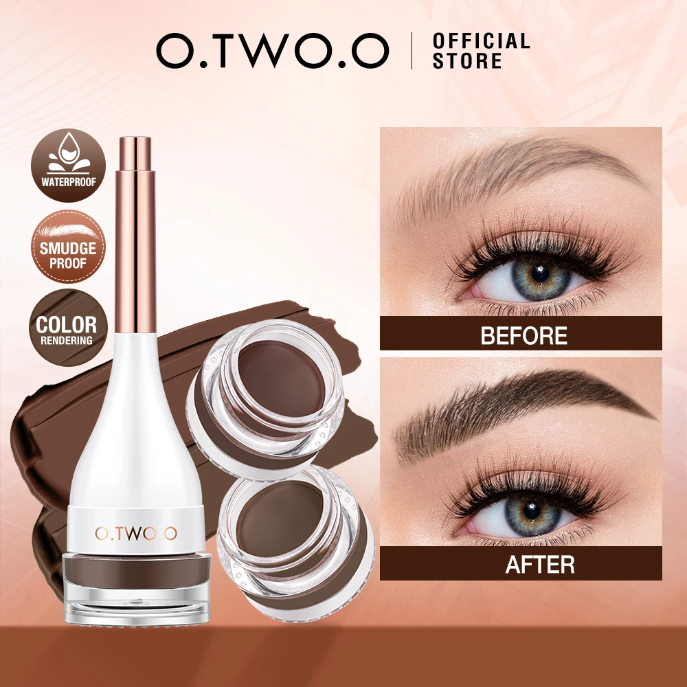 O.TWO.O Eyebrow Gel Brow Cream 4 Colors Waterproof Smudge proof Long ...